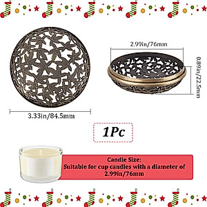 GORGECRAFT Topper Scented Candles Cover Maple Leaf Antique Cyan Candle Toppers Gifts Alloy Round Jar Candle Lid-Help Shade Sleeves Accessories for Women Help Jar Candles Melt Burn Evenly Space