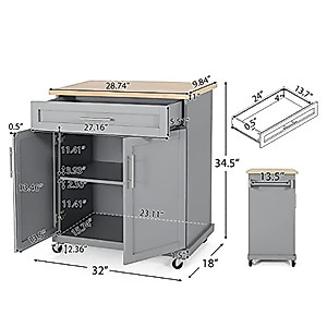 Christopher Knight Home Batavia Kitchen CART, Grey