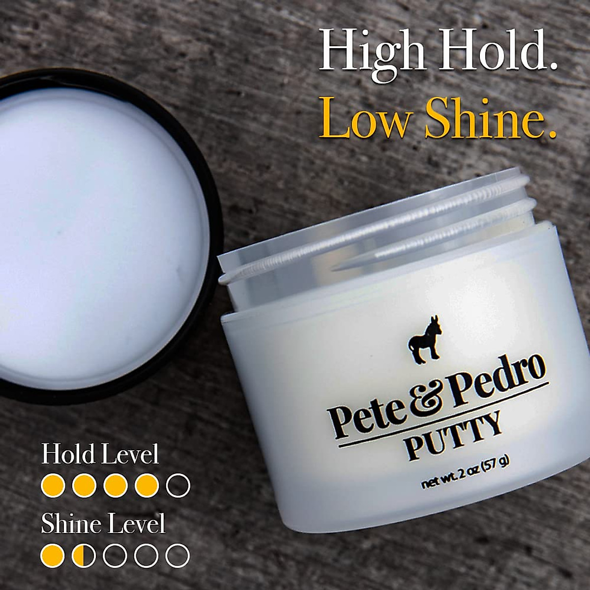 Pete & Pedro HAIR PUTTY - Strong Hold, Matte Finish, Low Shine Hair Clay for Men, Ideal for Hairstyling & Grooming Medium, Messy, & Shorter Hairstyles | Water soluble, As Seen on Shark Tank, 2 oz.