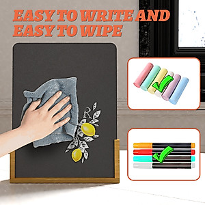 Chalkboard Signs 8.3 x 11.7, Small Chalkboard Signs with Stand,Wood Table Top Food Signs Bar Sign Message Board Menu Board for Kitchen Home Party and Event Decorations (U Shape 1 Pack)