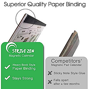 2023 2024 Refrigerator Calendar by StriveZen, Magnetic, Monthly, January 2023 -December 2024, Strong Magnets for Fridge, 10x10 Inch, Academic, Teacher Busy Mom. Home-Office, Minimalist, 24 months