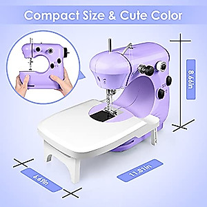 Sewing Machine, Portable Sewing Machine for Beginners with Light and Extension Table, Easy to Use & Safe for Kids, Best Gifts Suitable for DIY Home Travel, Space Saver