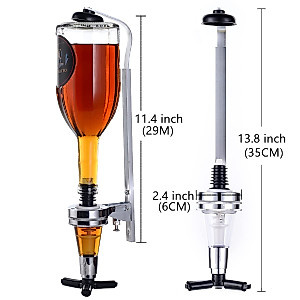 WNGDUA 1-Bottle Wall Mounted Liquor Dispenser Bar Butler Bracket Cocktail Alcohol Drink Shot Wine Holder for Home Bar Beer Pourer Liquor Drinking Beverage Bottle Whisky Dispenser