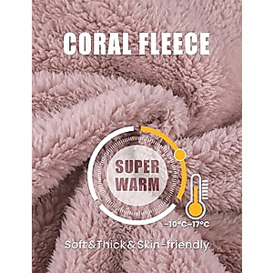 TAQCUX Womens Winter Pajamas Sets Soft Comfy Fleece Pullover Sherpa Pants Fuzzy 2 Piece Pjs Set Cute Warm Loungewear(Mauve-S)