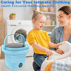 kwiwis Portable Mini Washing Machine，Small Foldable Lavadora, Laundry Machine with Spin-Dry, Smart Washer with 3 Modes for Socks, Baby Clothes, Apartment, Travel, Camping