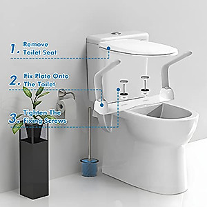 HEINSY Toilet Safety Rail, Heavy Duty Foldable Toilet Handrail, Aluminum Alloy Support Up to 480LBS Perfect for Elderly Senior Handicap Pregnant