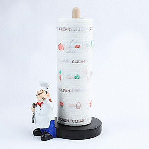 MASSJOY Chef Style Paper Towel Holder, Resin Crafts Display for Kitchen Cafe Western Restaurant Cake Shop Dessert Shop.