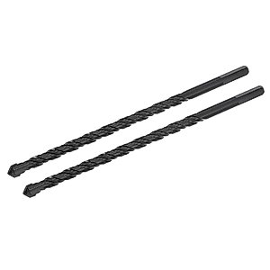 uxcell Masonry Drill Bit Carbide Tip Spiral Rotary Tool, 10mm Cutting Dia (Black) 2 Pcs