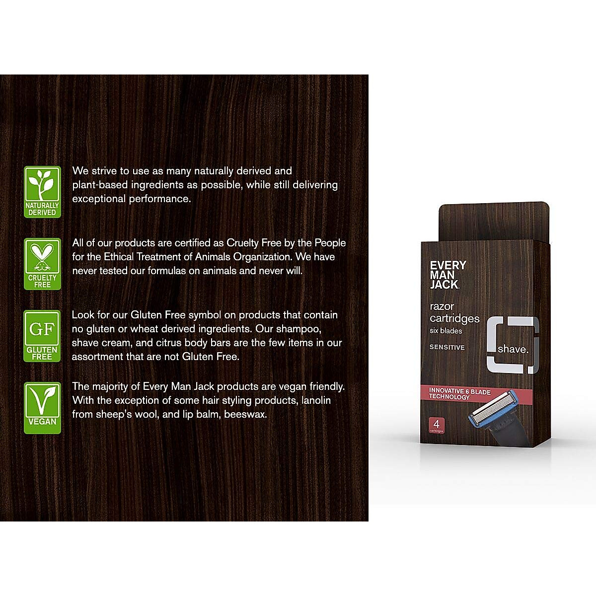 Every Man Jack Razor Cartridges, 4-pack