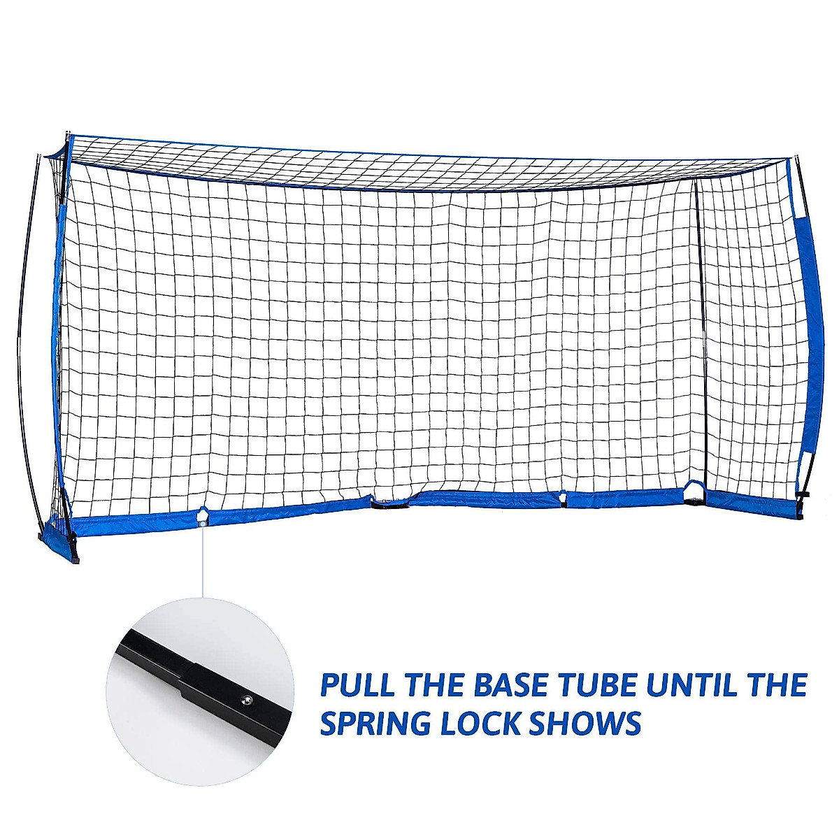ZELUS Portable Soccer Goal Set: 12x6 ft Soccer Goal for Backyard Practice and 12 Soccer Cones | Soccer Equipment for Training & Fun for Outdoor Play w Knotless Net, 12 Sport Cones (Blue)