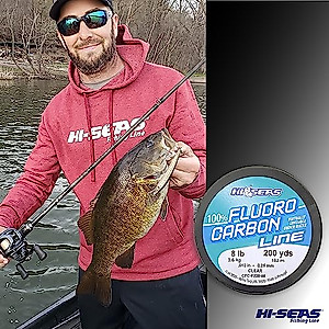 HI-SEAS 100% Fluorocarbon Fishing Line Line, 20 lb Test, Clear, 200 yd