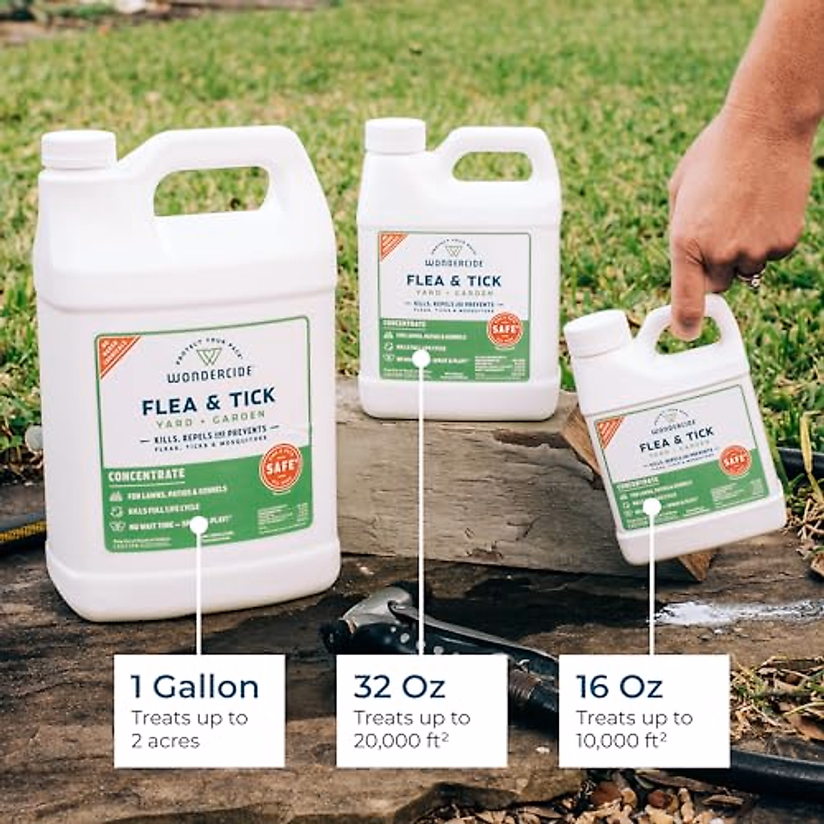 Wondercide - Flea and Tick Spray Concentrate for Yard and Garden with Natural Essential Oils – Kill, Control, Prevent, Fleas, Ticks, Mosquitoes and Insects - Safe Around Pets, Plants, Kids - 32 oz