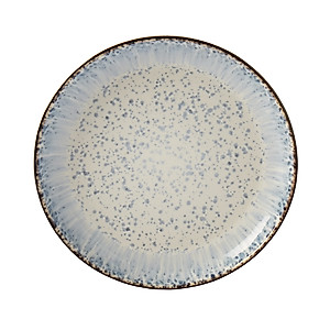 Tabletops Gallery Speckled Farmhouse Collection- Stoneware Dishes Service for 4 Dinner Salad Appetizer Dessert Plate Bowls, 16 Piece Jura Embossed Dinnerware Set in Smoky Blue