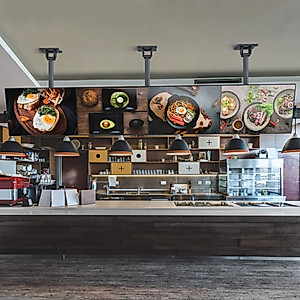 Kanto MBC211T Digital Signage Menu Board Ceiling Mount System with Tilting Arms for 40-Inch to 60-Inch TVs | Precision Leveling for Perfect TV Alignment | 2 TVs | Black