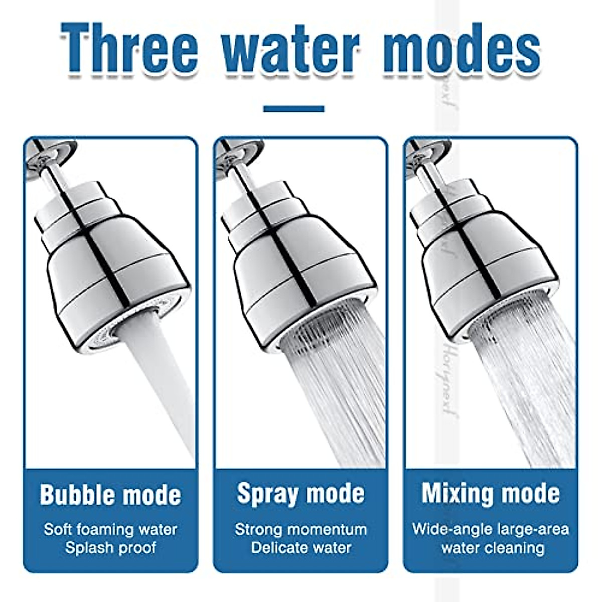 Horiznext high pressure portable 360° swivel faucet nozzle rotate replacement part, kitchen aerator sprayer attachments for home sink water filter