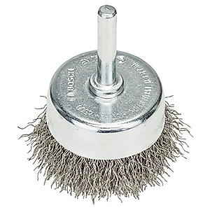 Bosch 2608622117 Shank Cup Brush Crimped Wire, 0.3mm Inox, 50mm x 6mm, Silver