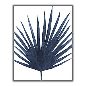 Blue Tropical Palm Frond Botanical Wall Art Print - 11x14 UNFRAMED, Abstract Modern Decor - A Bold, Bright Look for Any Room