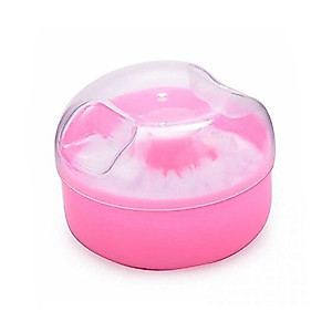 ericotry 2 Pcs Baby After-Bath Powder Puff Sponge Box Kit Dispensor DIY Make up Cosmetic Loose Powder Jar Container Case (Pink)