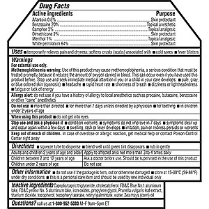 Orajel Moisturelock Cold Sore Symptom Treatment, Cream 0.105 oz (Packaging May Vary)