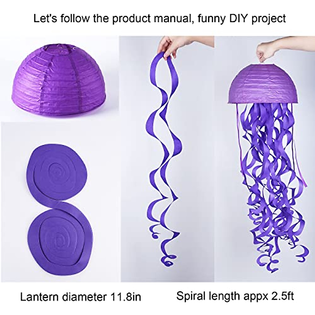 CHRORINE Mermaid Wish Jellyfish Hanging Decorations, Mermaid Birthday Party Decorations Supplies, Ocean Decor Under The Sea Party Decorations