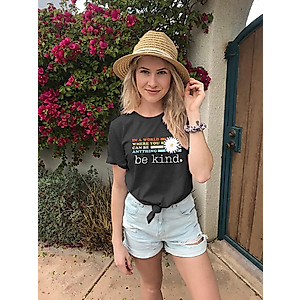 Be Kind Shirts Women Anything Be Kind Shirt Daisy Graphic Tee Inspirational T-Shirt Letter Printed Tee Tops