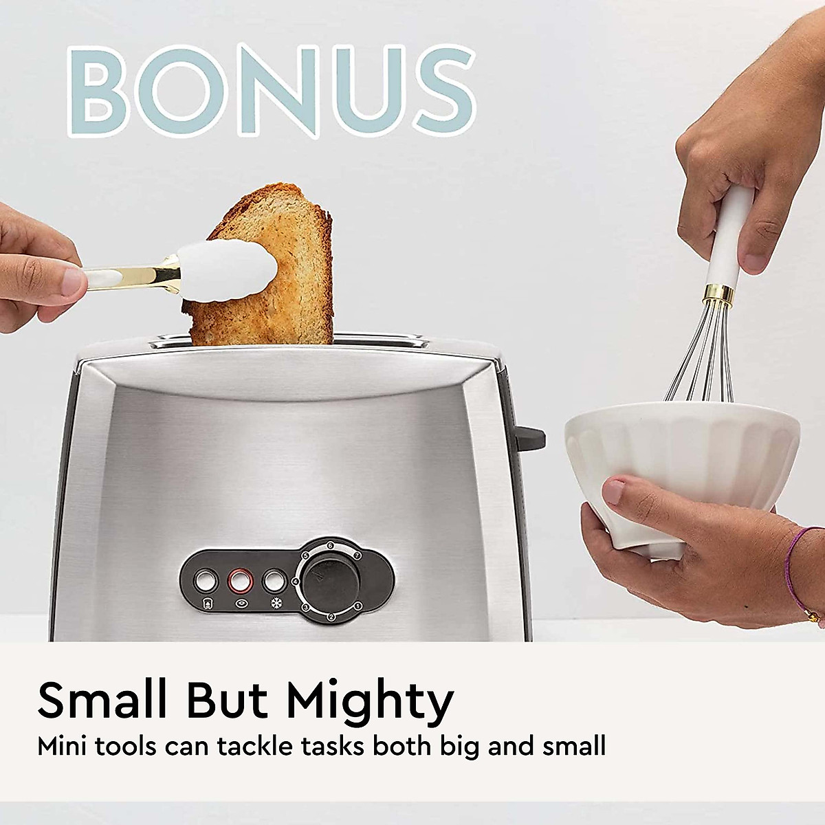 White & Gold Kitchen Tools and Gadgets - Luxe 8PC Cooking Tools and Gadgets with Anti-Slip Handles, Gold Utensils Set, Gold Kitchen Accessories and White Kitchen Utensil Set,Premium Kitchen Gadget Set