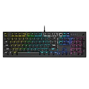 Corsair K60 RGB Pro Low Profile Mechanical Gaming Keyboard - Cherry MX Low Profile Speed Mechanical Keyswitches – Slim and Streamlined Durable Aluminum Frame - RGB Backlighting (Renewed)