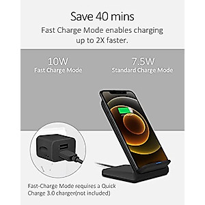 Fast Wireless Charger COVIXXIO 10W Wireless Charging Stand Compatible with iPhone 14 13 12 11 Pro XR XS 8 Plus Galaxy S20 S10 Note 20 10 Google LG and Other Cell Phones