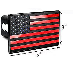 eVerHITCH USA American Flag Metal Hitch Cover (Fits 2.5" Receiver, Black/Red/Blue)