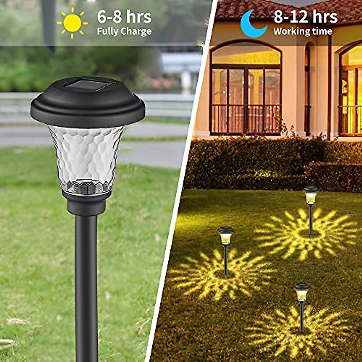 HiSolar Solar Pathway Lights Outdoor, 12 Pack Wireless Walkway Solar Lights Outdoor Waterproof Auto On/Off Solar Landscape Lights for Garden Patio Yard Driveway, Warm White