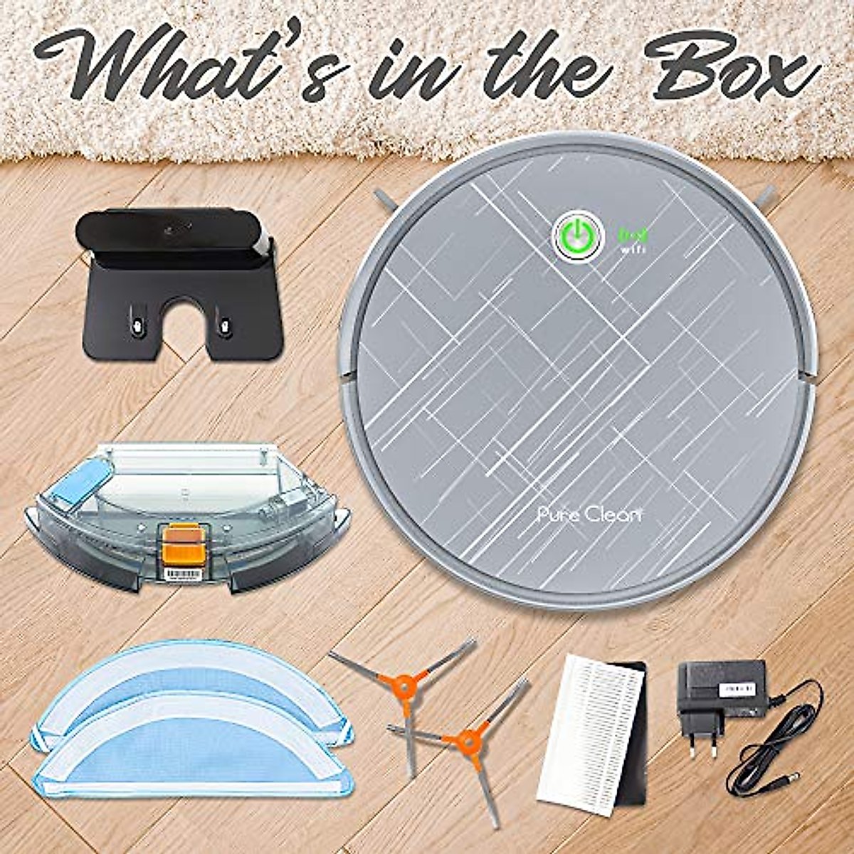 Smart Gyroscope Robot Vacuum Cleaner - Multiroom Navigation Mobile App Control and Alexa Compatible - Auto Charge Dock, 3 Step Air Filter - Cleans Hardwood and Carpet Floor - Pure Clean PUCRC660