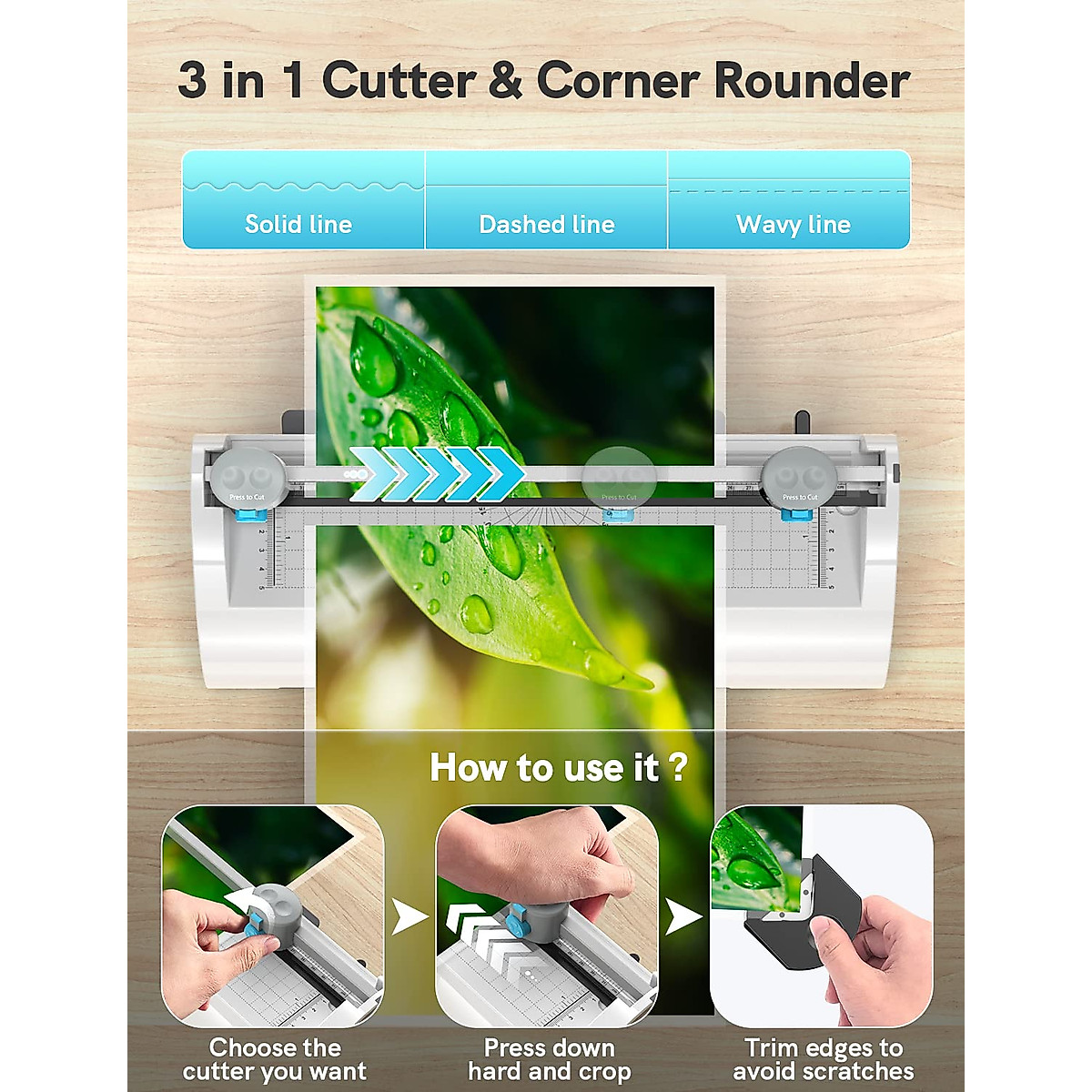 Laminator Machine with Laminating Sheets, 9 Inches Portable Personal Laminating Machine for Teachers School Home Office, Fast Warm-up No Jam No Wrinkles, Thermal Laminator with Paper Cutter