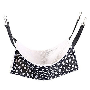 AKIRO Pet Cage Hammock, Pet Hanging Bed Round Dot Tower Zebra Leopard Pattern Warm Pet Hammock Pet Cage Hammock, Soft Plush Hanging Pet Cat Bed Mat Winter Warm Cotton Cat Hammock for Kitten Cat Cage