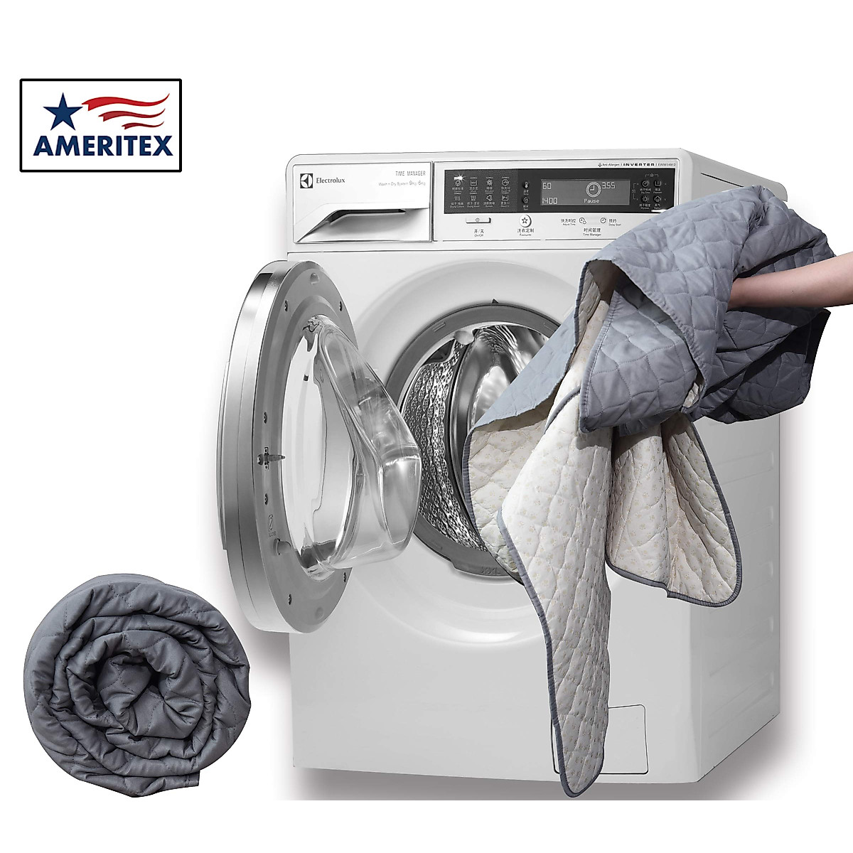 Ameritex Loveseat Cover Water-Resistant Quilted Furniture Protector with Back Nonslip Paws Slipcover for Dogs, Kids, Pets Loveseat Slipcover Stay in Place for Leather (Dark Grey, 54'')