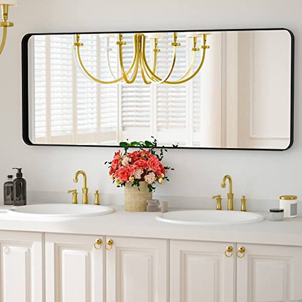 VooBang Full Length Mirror Deep Framed 21x64 Inch Floor Stand, Leaning or Dressing Modern Sleek and Chic Design Ideal for Bedroom, Closet, or Entryway Black