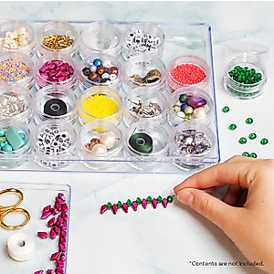 The Beadsmith Personality Case - Clear Storage Organizer Box, 9.5 x 6.4 inches - Includes 24 Small Containers with lids – 1.5 x 0.8 inches, Bead Holder