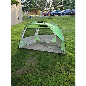 G4Free Deluxe XL Pop Up Beach Tent, 3-4 Persons Easy Setup Sun Shelter Canopy with UPF 50+ UV Protection Extral Wide 70.9 in