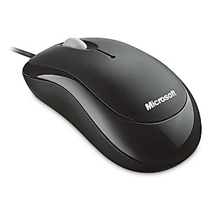 Microsoft Basic Optical Mouse - Black. Comfortable, Right/Left Hand Use, Ergonomic Design, Wired USB Mouse, for PC/Laptop/Desktop