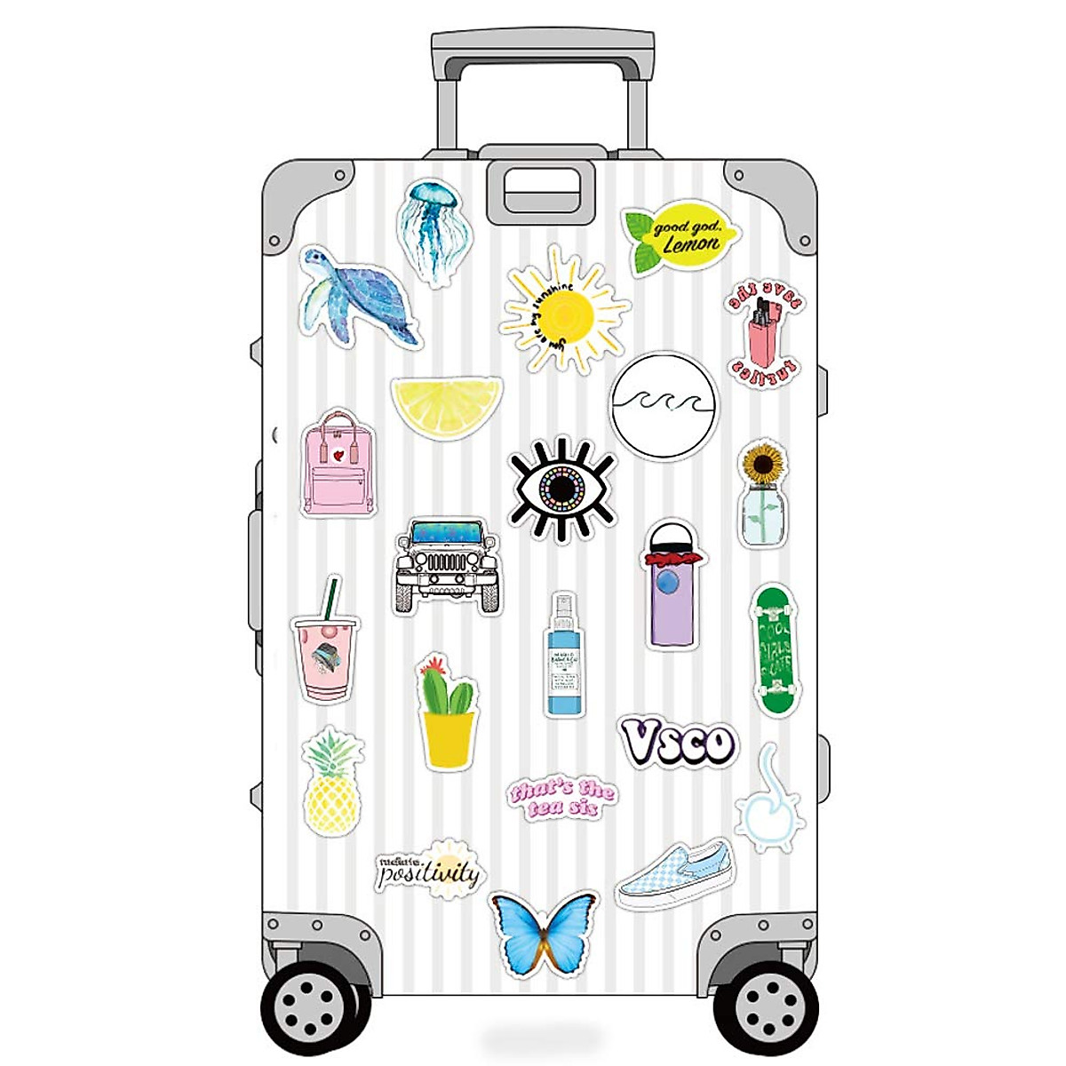 Vsco Stickers for Water Bottle 50 Packs, Cute Waterproof Aesthetic Vinyl Decal Stickers for Teens Girls Perfect for Waterbottle Laptop Phone Travel