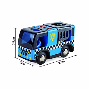 Hape Police Car with Siren | 3Piece Cops & Robbers Play Set with Action Figures