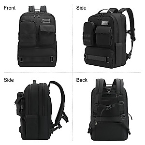TIGERNU Travel Laptop Backpack for Men Anti-Theft Backpack Waterproof Business Work Bag Outdoor Tactical Backpack Fits 17.3 Inch Laptop （TGN-B008 Black）