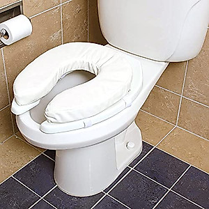 DMI Raised Toilet Seat Cushion Seat Cushion and Seat Cover to Add Extra Padding to the Toilet Seat while Relieving Pressure, Tear Resistant, FSA & HSA Eligible, 2 Inch Pad, White