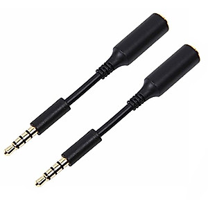 Accessonico 2 Pack Headphone Jack Adapter Android Phone Ultra Slim Audio Extender Replacement for Life Proof 3.5 mm Short Extension Cable AUX Skinny Dongle Compatible with Lifeproof