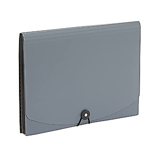 Amazon Basics Expanding Organizer File Folder, Letter Size - Black & Gray, 2-Pack