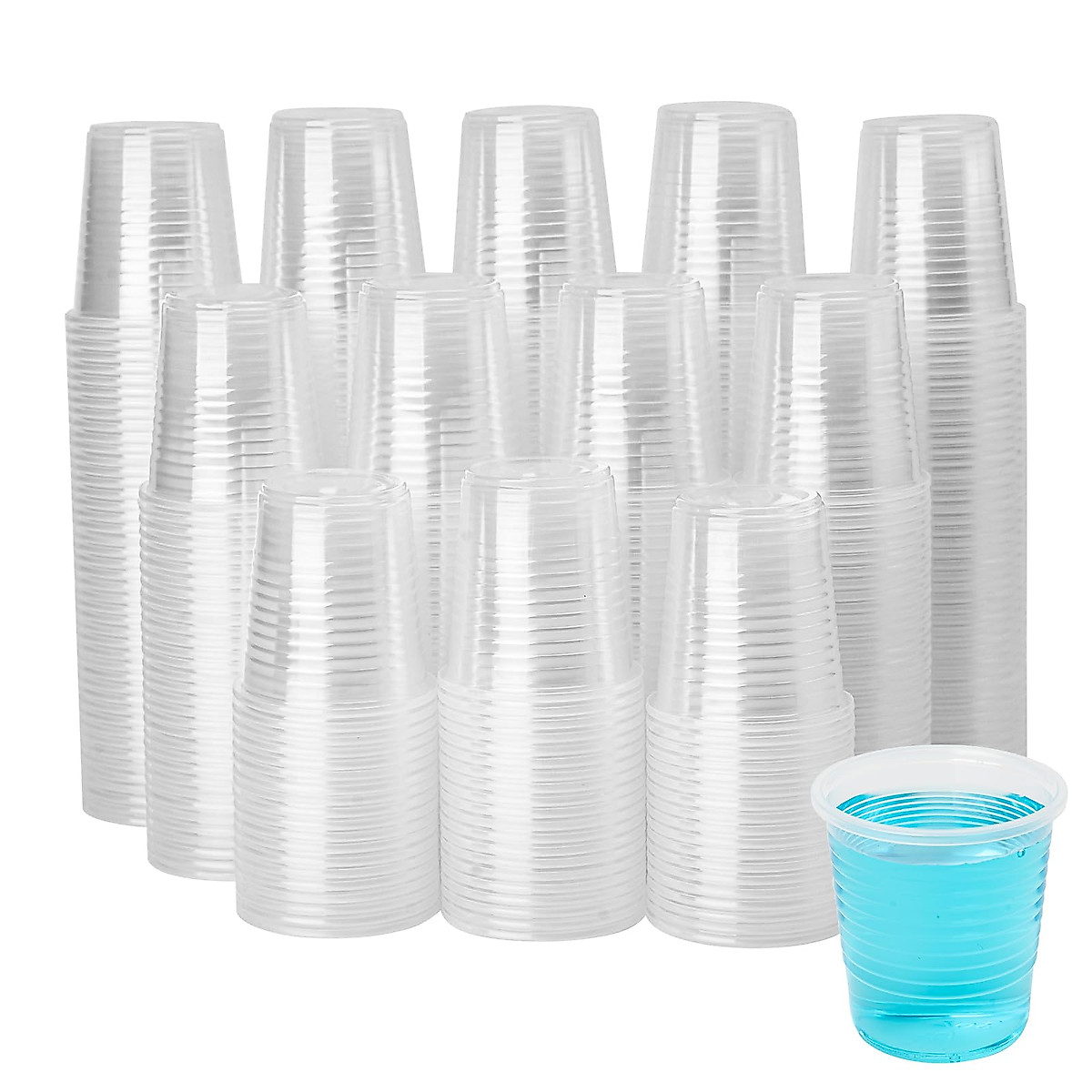 YEEHAW 3 oz Disposable Plastic Cups, 500 Pack, BPA-Free, Clear, Bathroom Mouthwash Cups, Ideal for Parties and BBQ