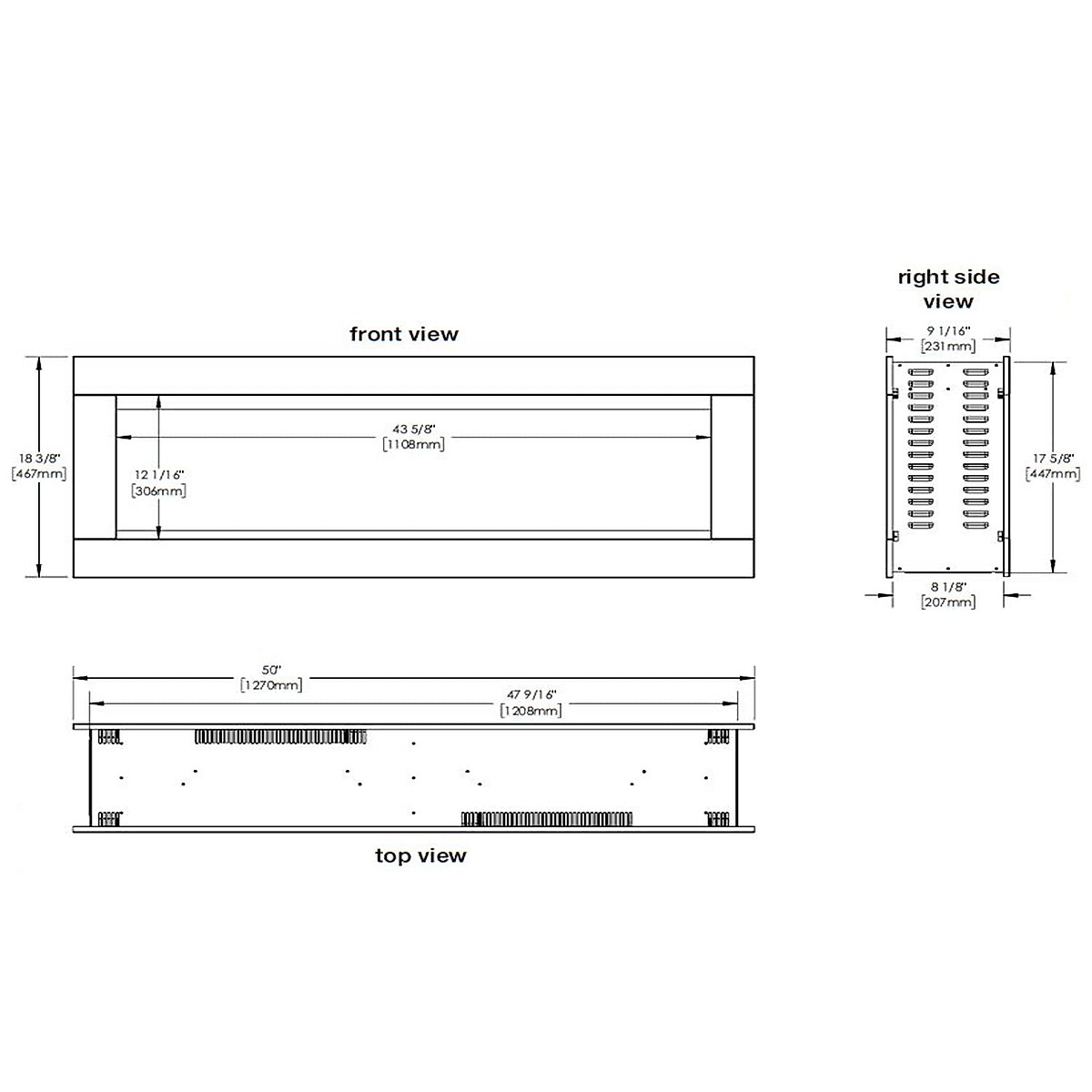 Napoleon Clearion 50 inch Wall Mount Electric Fireplace - Black, NEFBD50HE