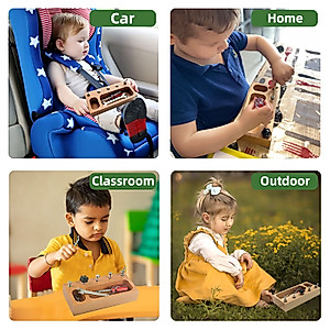 MEROCO Montessori Screwdriver Board Set for Kids, Montessori Toys for 2 3 4 5 Year Old, Wooden Educational Learning Sensory Nuts and Bolts Toys for Toddlers Preschool Stem Waldorf Toys Gift