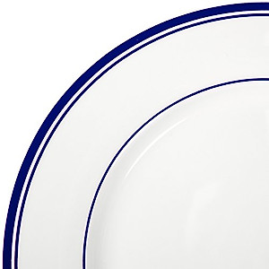Amazon Basics 16-Piece Cafe Stripe Kitchen Dinnerware Set, Plates, Bowls, Mugs, Service for 4, Blue