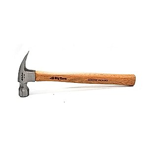 Big Horn 15126 10 Oz Claw Hammer with Hickory Straight Handle