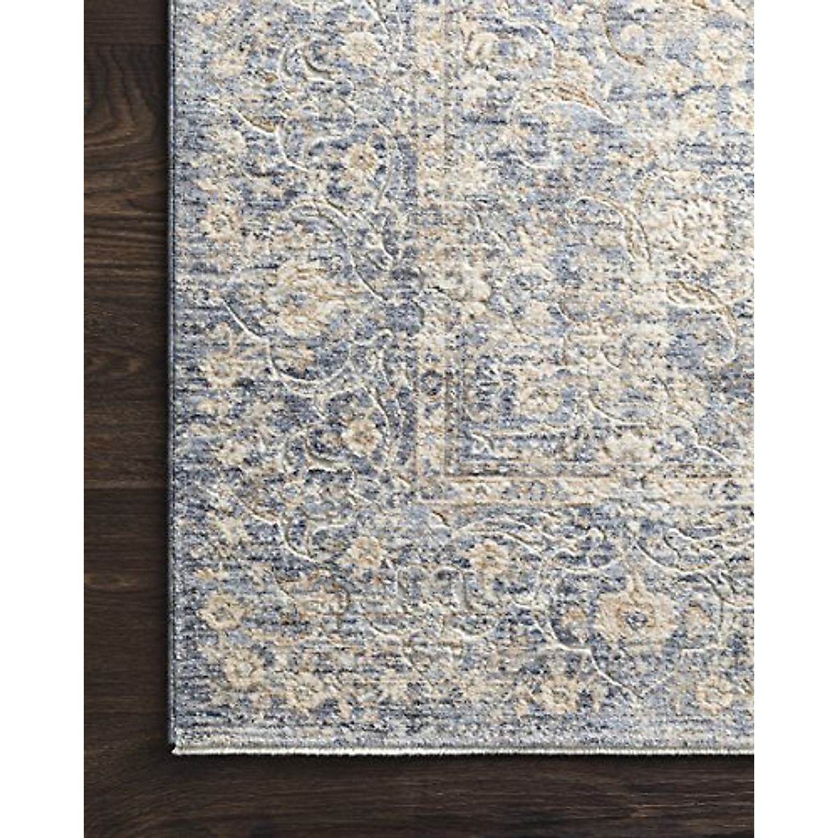 Loloi Pandora Collection Distressed Persian Vintage Area Rug, 2'0" x 3'4", Blue/Gold